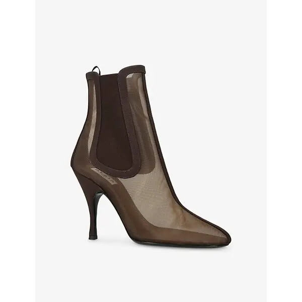 AZZEDINE ALAIA Semi-sheer Mesh Heeled Ankle Boots