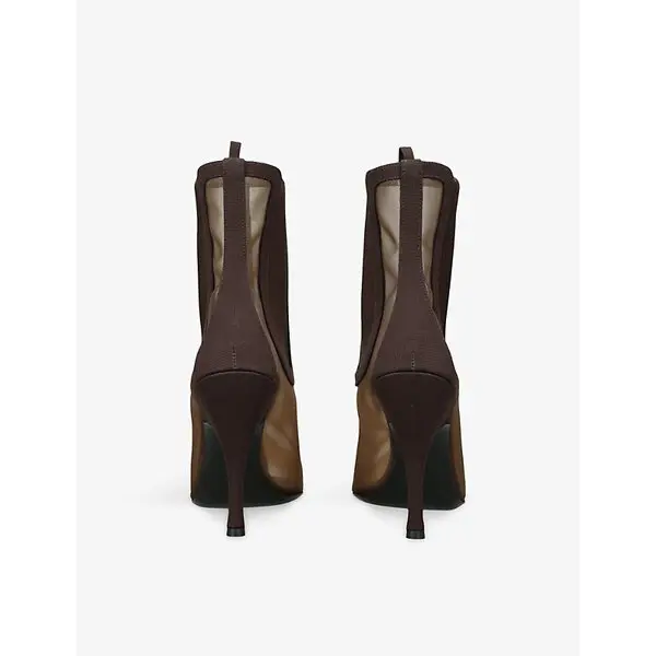 AZZEDINE ALAIA Semi-sheer Mesh Heeled Ankle Boots