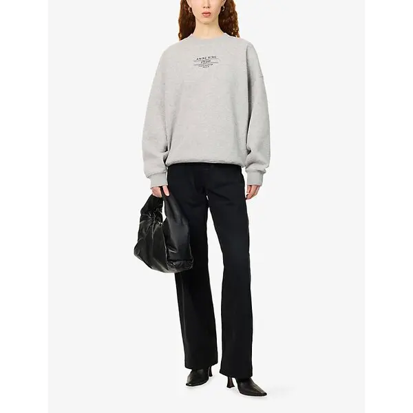 ANINE BING Miles Relaxed-fit Cotton-blend Sweatshirt - Grey
