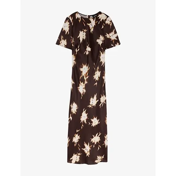 Whistles Shadow Floral-print Woven Midi Dress