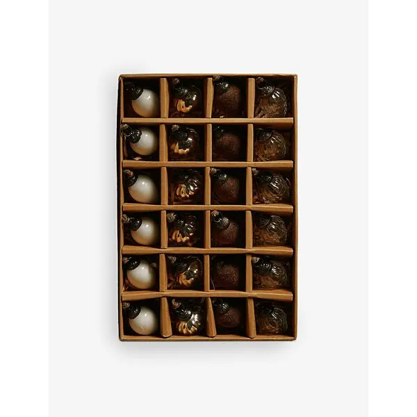 THE WHITE COMPANY Mini Soda-lime Glass Baubles Set Of 24 - Mixed