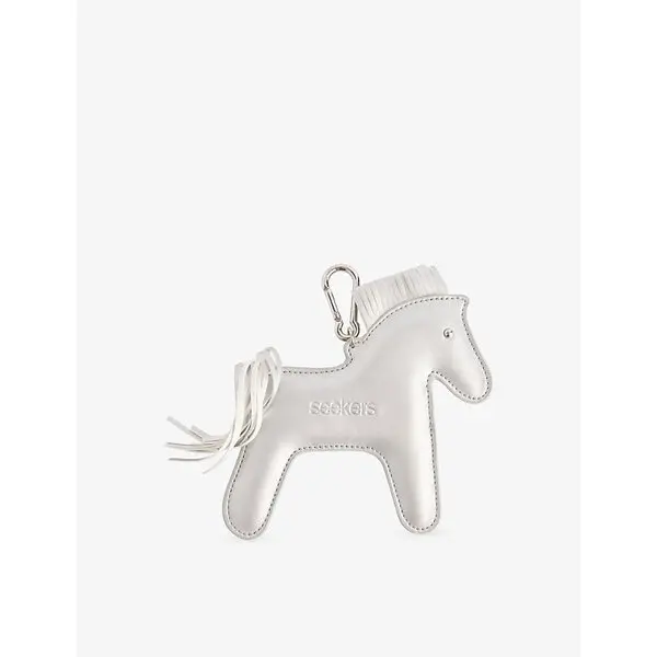 SISTERS & SEEKERS Whisk Tassel Horse Faux-leather Bag Charm - Silver