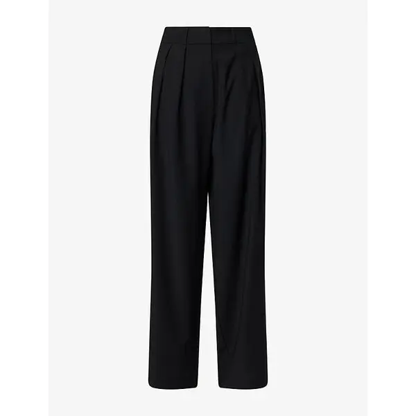THE FRANKIE SHOP Ripley Wide-leg Wool-blend Trousers - Black