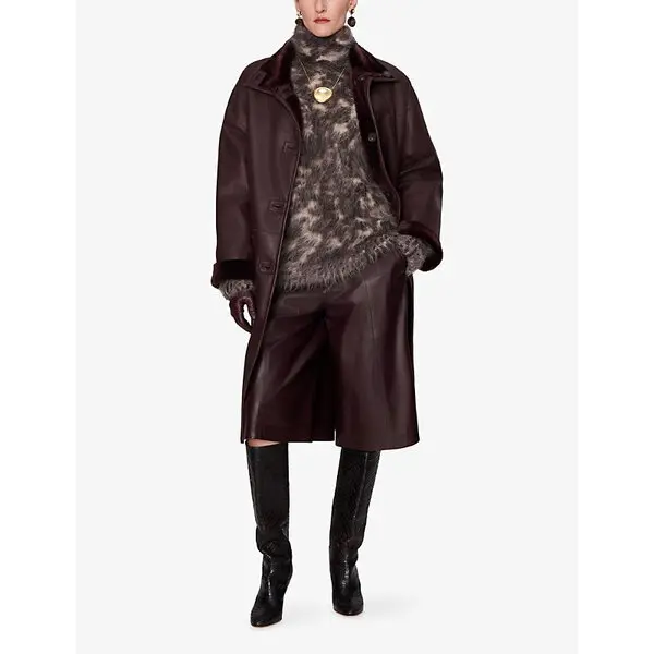 JOSEPH Esme Animal-print Alpaca-blend Jumper