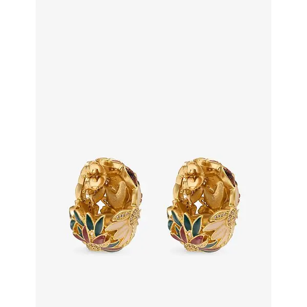 Zimmermann Botanica Crystal-embellished Gold-plated Brass Stud Earrings