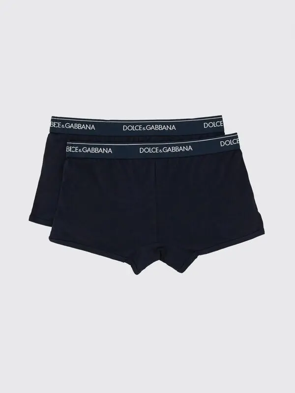 Dolce & Gabbana Set Of Two Stretch Cotton Trunks With Logo