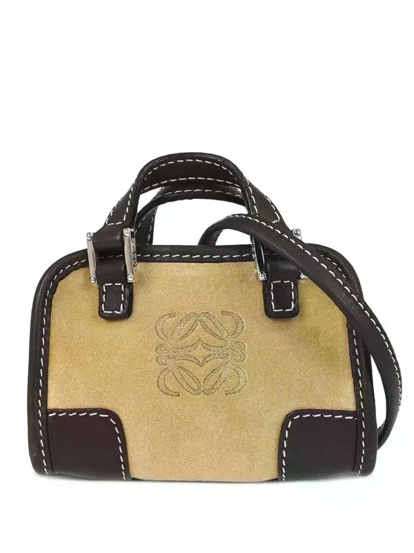 Loewe 2006 Anagram Embossed Leather-trim Tote Bag - Neutrals
