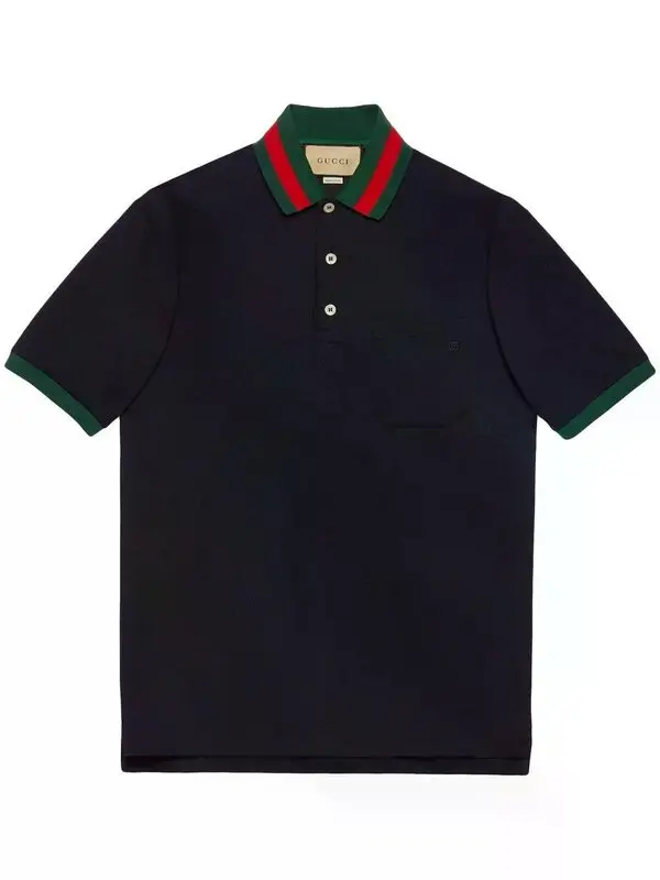 Gucci Web Stripe-collar Piqué Polo Shirt