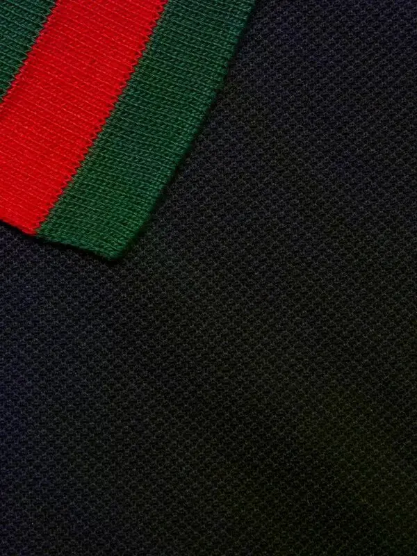 Gucci Web Stripe-collar Piqué Polo Shirt