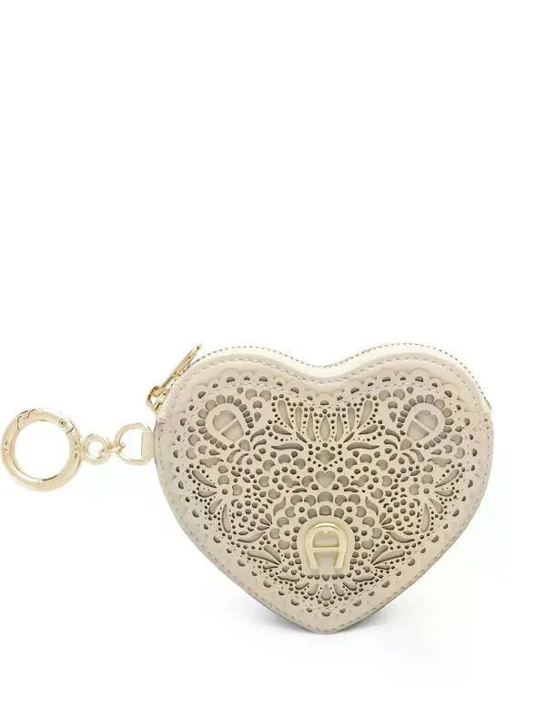 AIGNER Heart Etui Lace Coin Purse - Neutrals