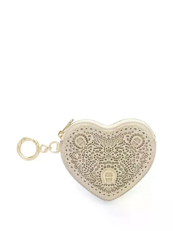 AIGNER Heart Etui Lace Coin Purse - Neutrals