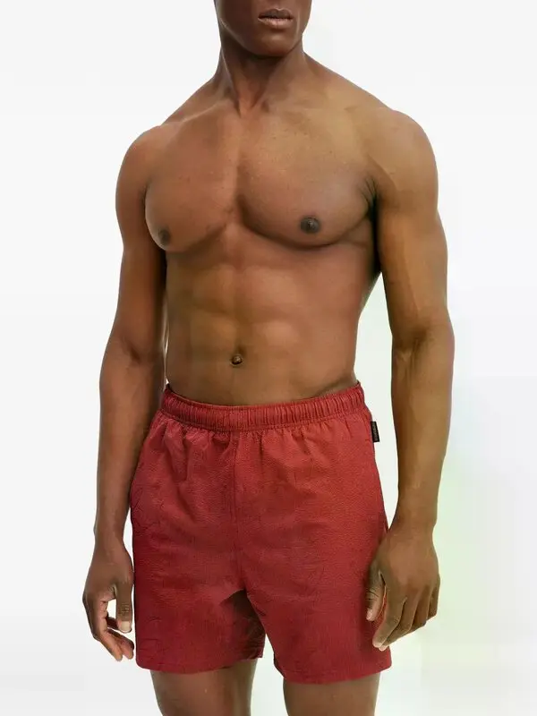 NAPAPIJRI Seersucker-texture Logo-patch Swim Shorts