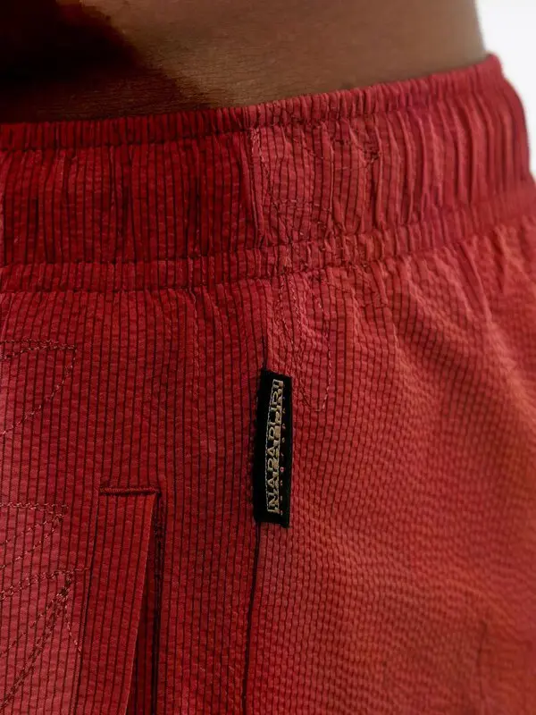 NAPAPIJRI Seersucker-texture Logo-patch Swim Shorts