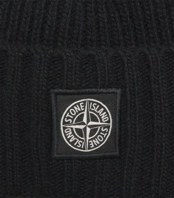 Stone Island Wool-blend Logo Beanie