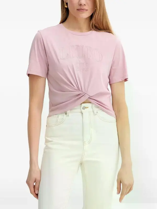 Liu Jo Twisted Embroidered T-shirt - Pink