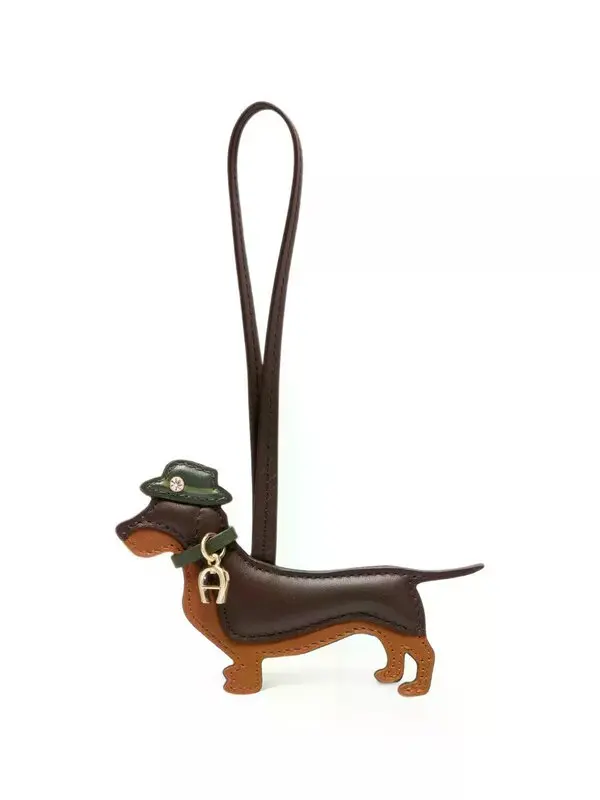 AIGNER Ciondollini Dachshund Leather Bag Charm