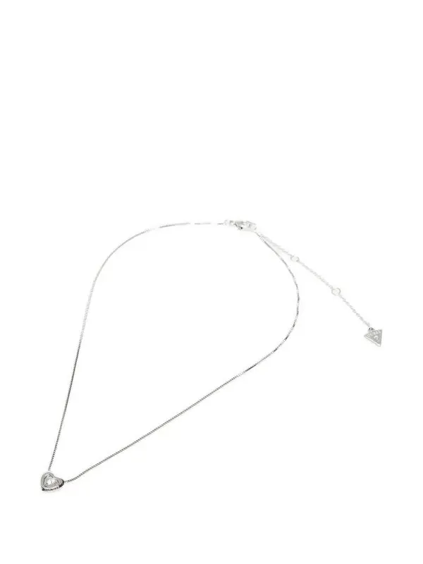Guess Crystal Heart-pendant Necklace - Silver