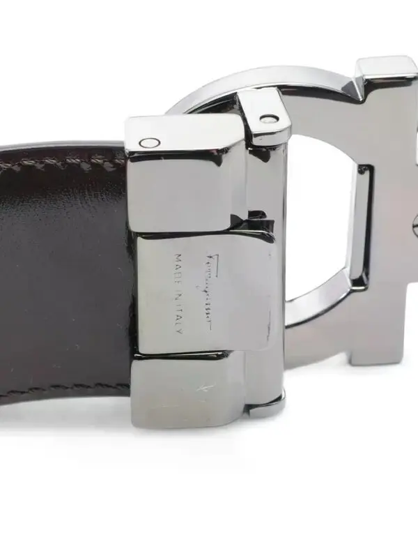 FERRAGAMO Gancini Buckle Leather Belt