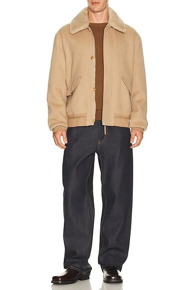Gabriela Hearst James Bomber Jacket With Shearling Collar