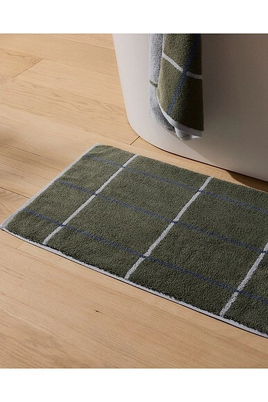 PARACHUTE Organic Plush Tub Mat - Thyme Windowpane