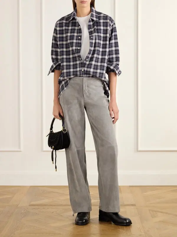 Still Here Noon Checked Cotton-blend Plaid Shirt