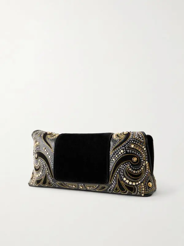Versace Vivien Stud-embellished Leather Clutch