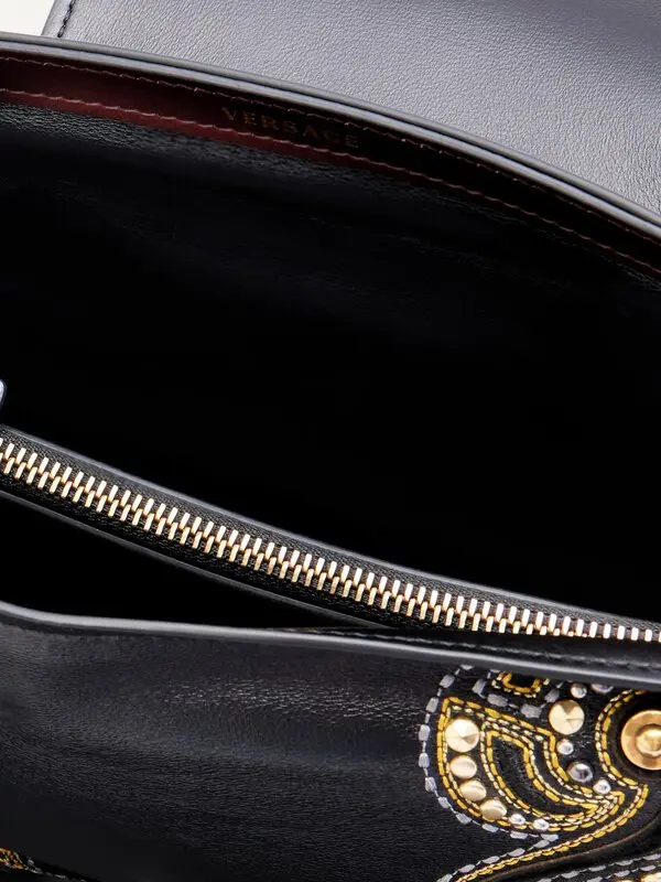 Versace Vivien Stud-embellished Leather Clutch