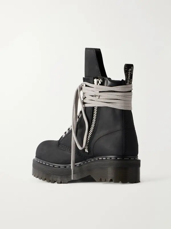 Rick Owens Dr. Martens Nubuck Ankle Boots