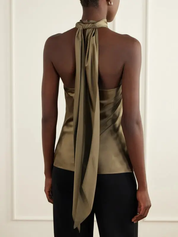 Ralph Lauren Chilton Satin Halterneck Top