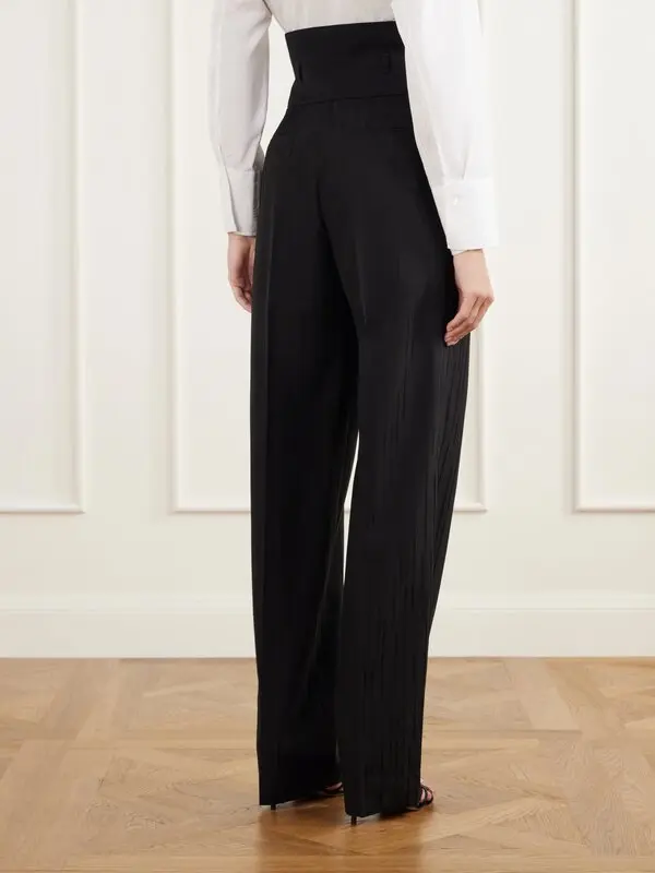 Dolce & Gabbana Pleated Wool-twill High-rise Straight-leg Pants
