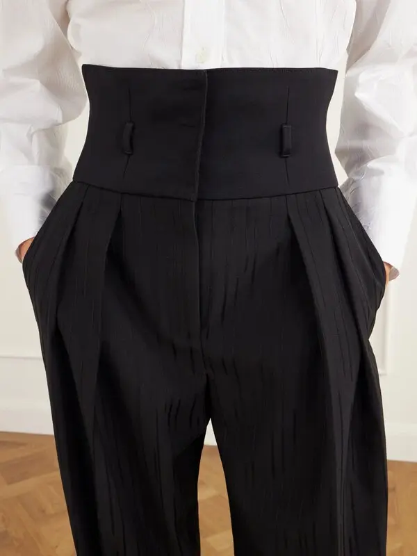 Dolce & Gabbana Pleated Wool-twill High-rise Straight-leg Pants