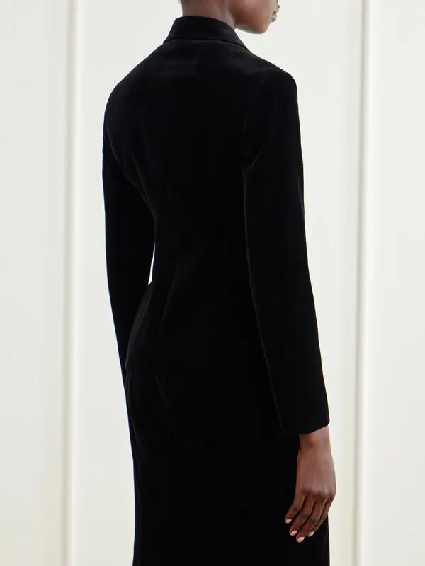 Alaïa Double-breasted Cotton-velvet Blazer