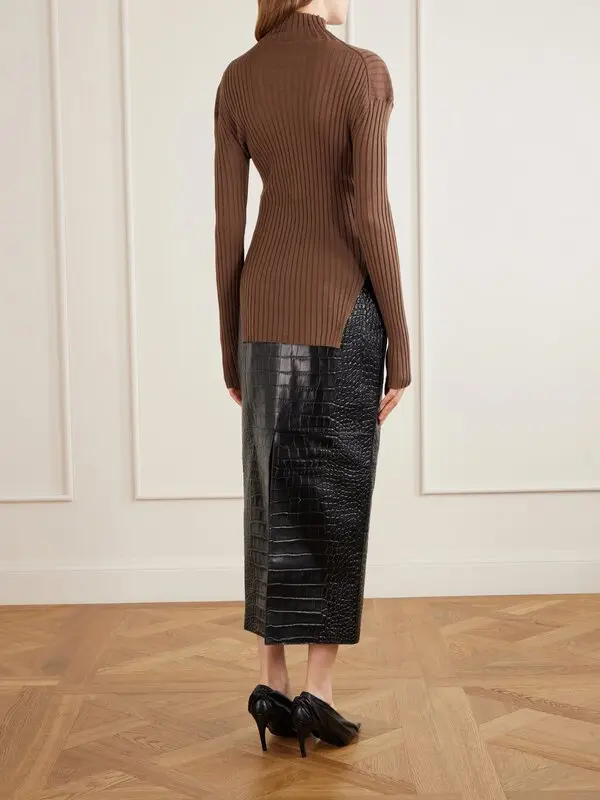 Khaite Vinci Wool And Silk-blend Turtleneck Sweater