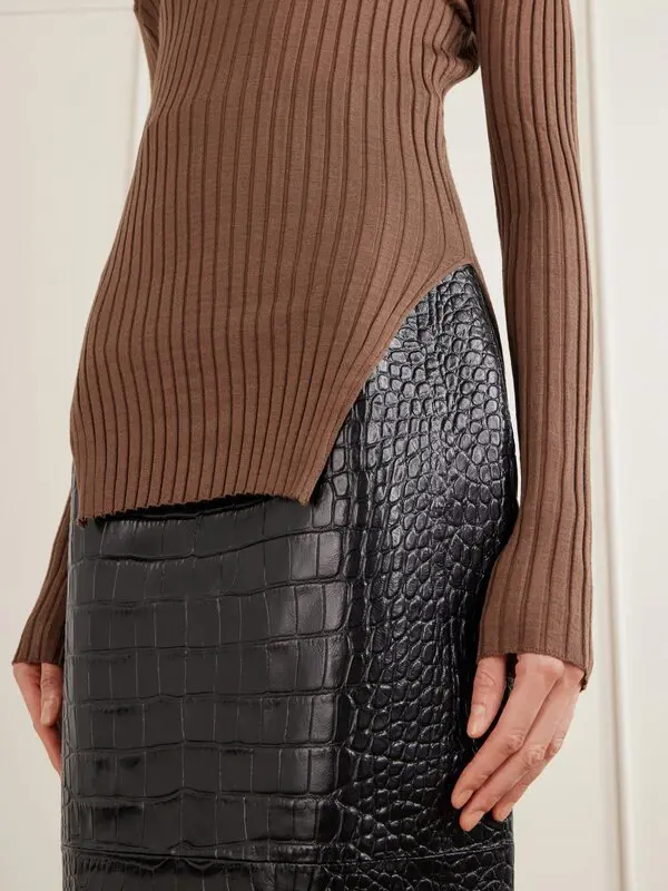 Khaite Vinci Wool And Silk-blend Turtleneck Sweater