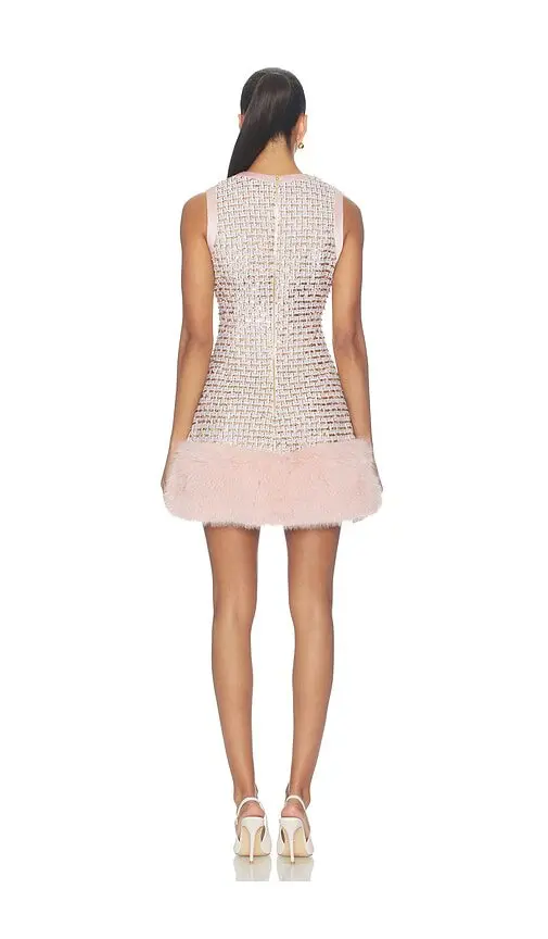 NADINE MERABI Pink Boucle Mini Dress In . Also