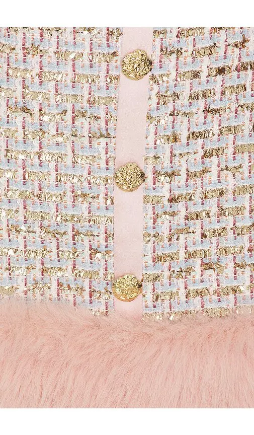 NADINE MERABI Pink Boucle Mini Dress In . Also