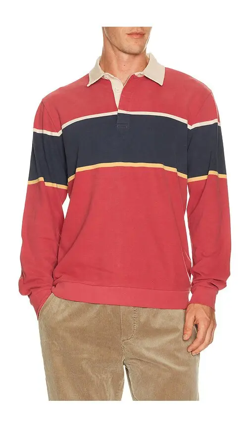Marine Layer Sueded Rugby Polo In . Also