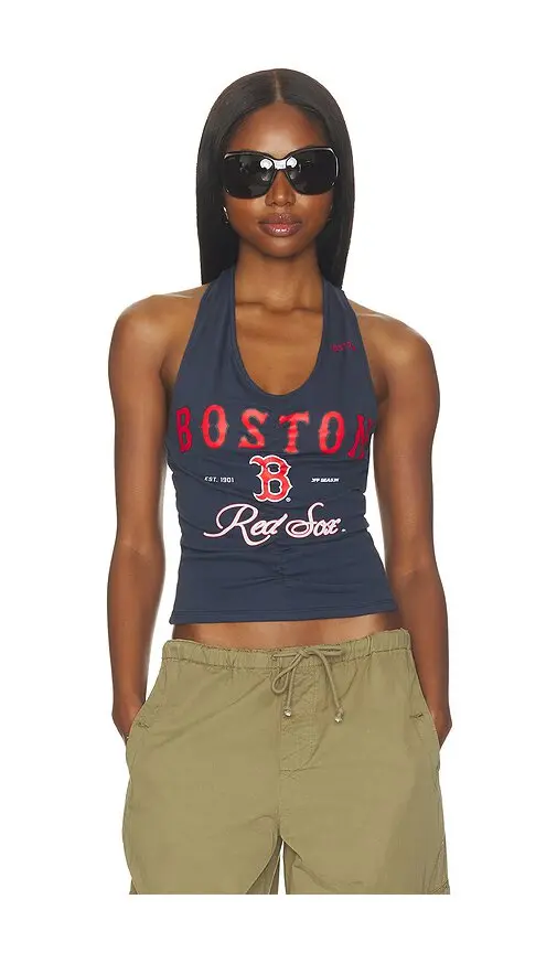 OFF SEASON Boston Red Sox Ruched Halter Top In . Also