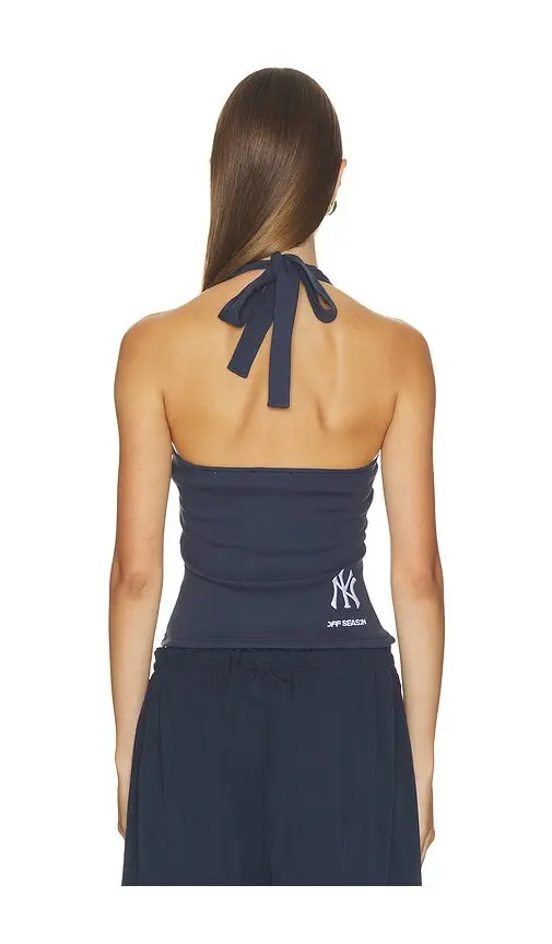 OFF SEASON Ny Yankees Ruched Halter Top In . Also