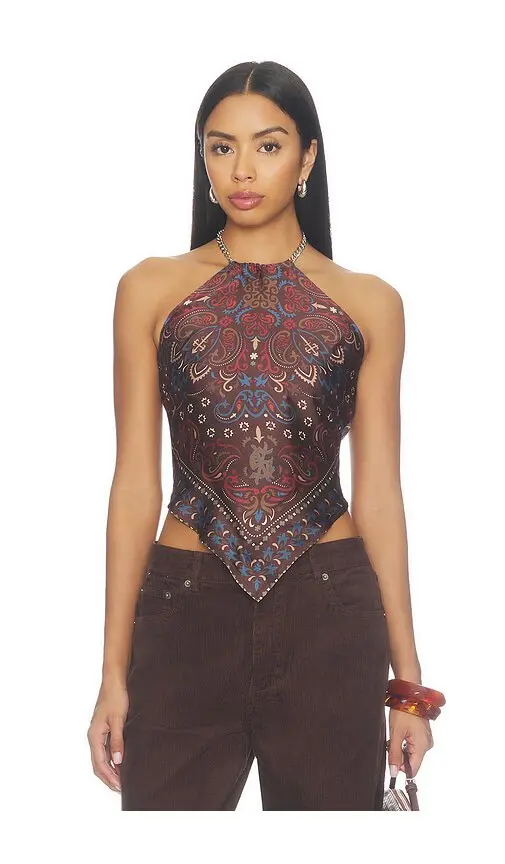 Ksubi Scarf Folk Bandana Top In . Also - Multi