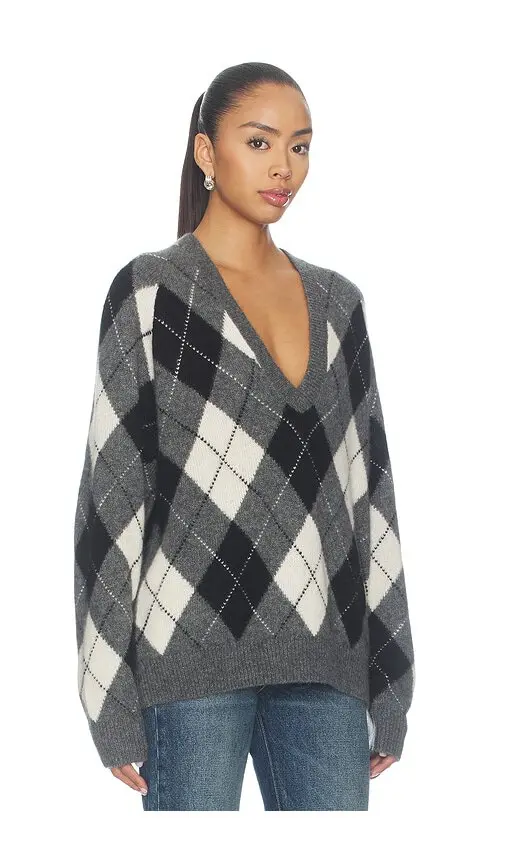 NILI LOTAN Feron Argyle Sweater In . Also