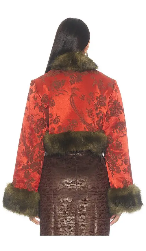KIM SHUI Moon Silk Brocade Cropped Jacket In . Also