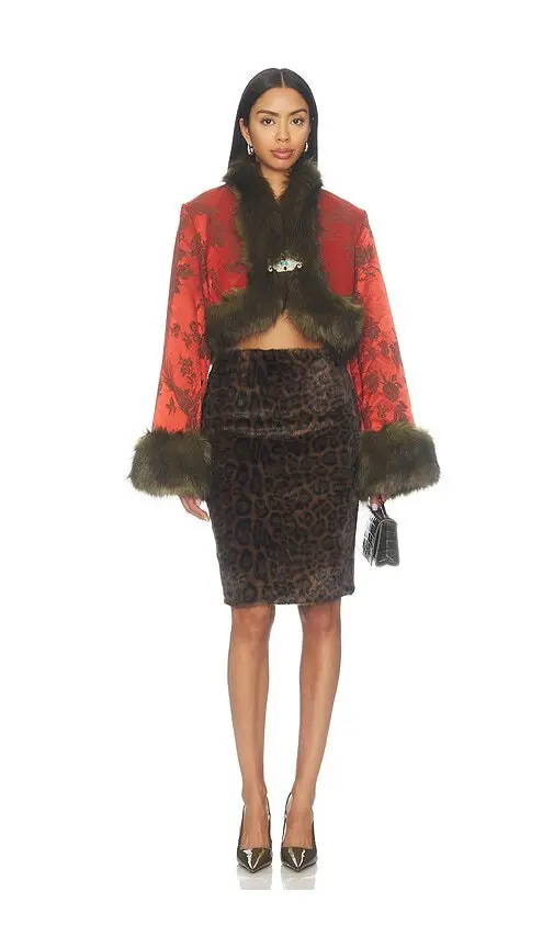 KIM SHUI Moon Silk Brocade Cropped Jacket In . Also