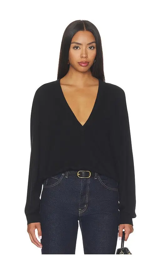 EAVES Devyn V Neck Sweater In . Also