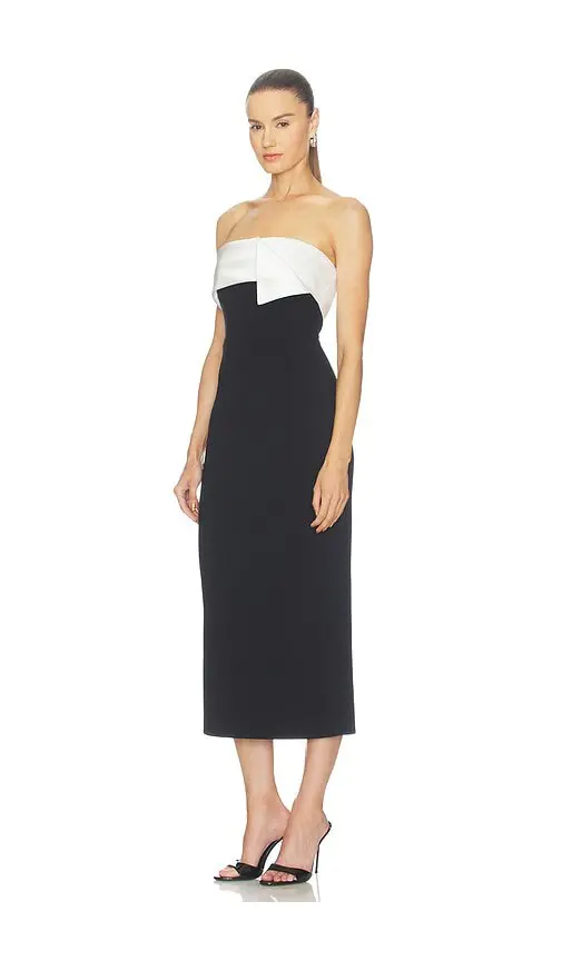 ELLIATT Elysia Satin Contrast Midi Dress In . Also