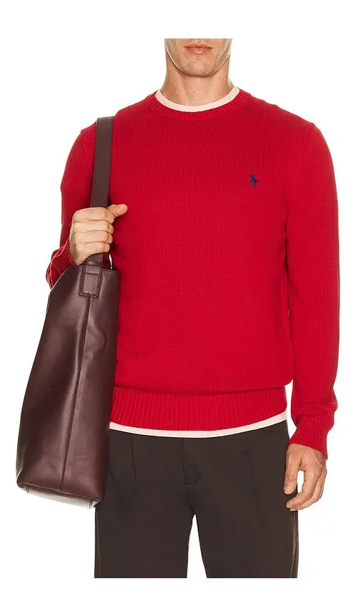 Polo Ralph Lauren Cotton Shaker Knit Crewneck Sweater In . Also - Red