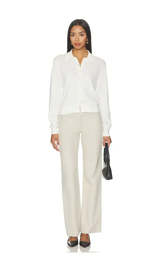 EAVES Maegen Polo Collar Cardigan In . Also
