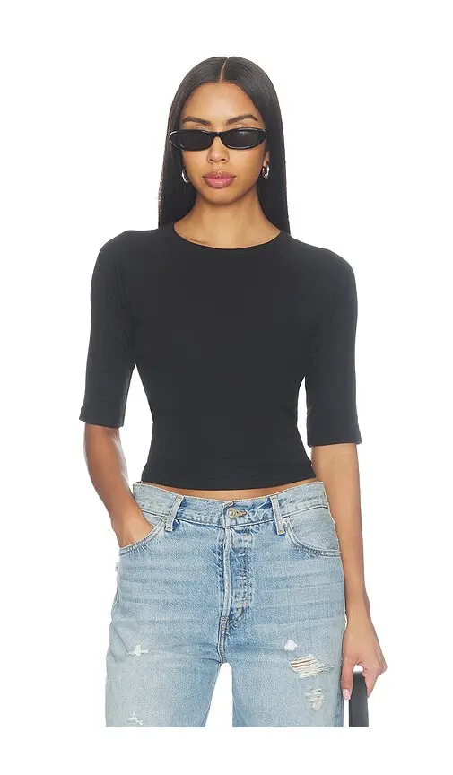 PERFECTWHITETEE Amelia Short Sleeve Luxe Rib Tee In . Also