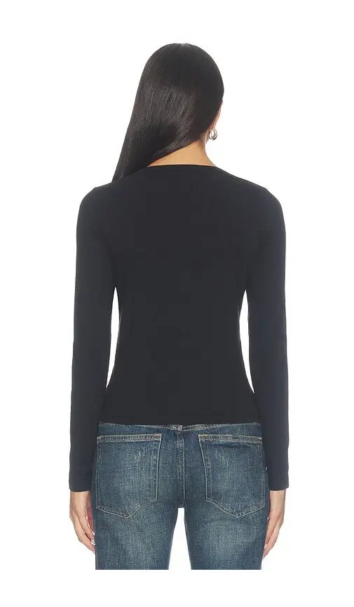 PERFECTWHITETEE Shaya Long Sleeve V Neck Tee In . Also