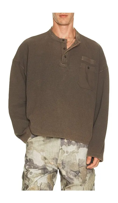 REPRESENT Henley Sweatshirt In . Also